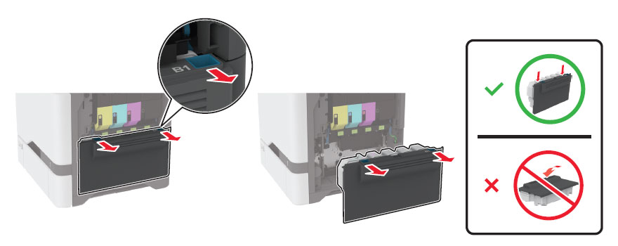 Horizontal uneven print density check | Lexmark CS725