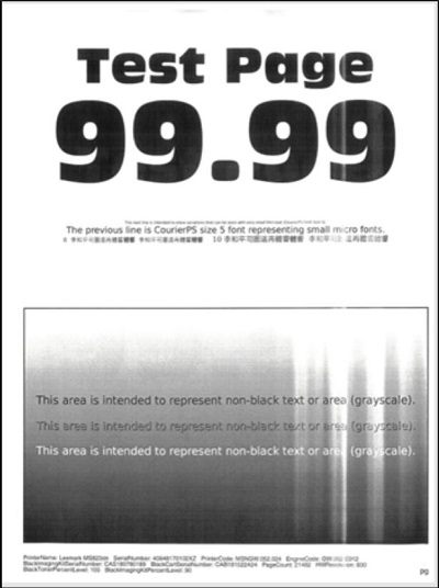 Lexmark Printer Test Page