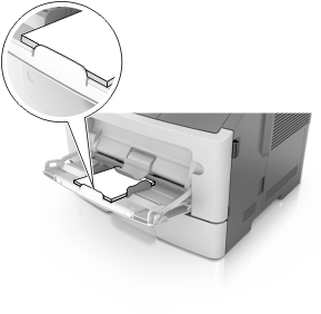 Loading the multipurpose feeder | Lexmark MS312