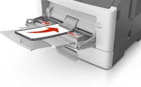 Loading the multipurpose feeder | Lexmark MS415