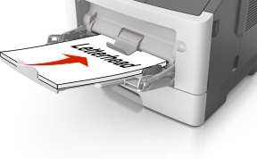 Loading the multipurpose feeder | Lexmark MS312