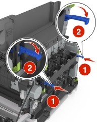 Replacing a black and color imaging kit | Lexmark CS410