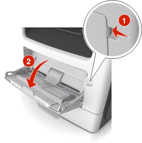 Loading the multipurpose feeder | Lexmark MX310