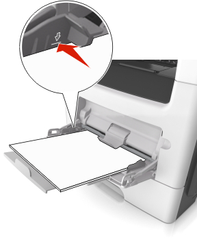 Loading the multipurpose feeder | Lexmark MX310