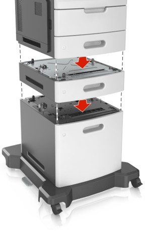 Installing optional trays | Lexmark MX711
