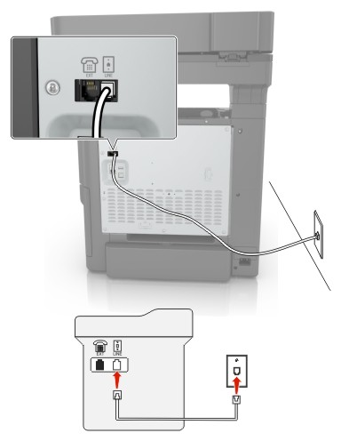 Setting up fax using a standard telephone line | Lexmark XC4143