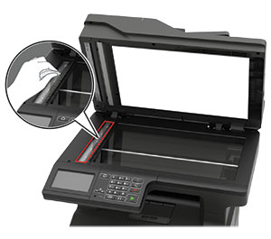 Cleaning the scanner | Lexmark MX421