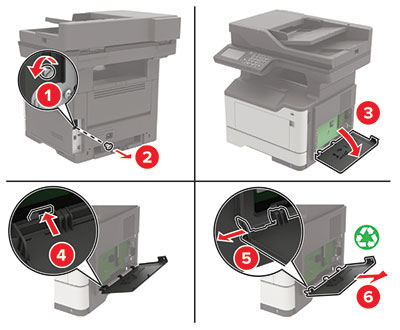 Installieren eines Internal Solutions Port | Lexmark MB2442