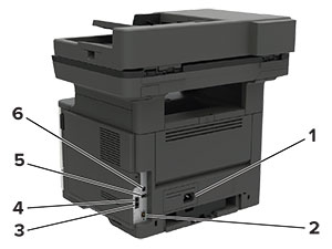 Attaching cables | Lexmark MX522