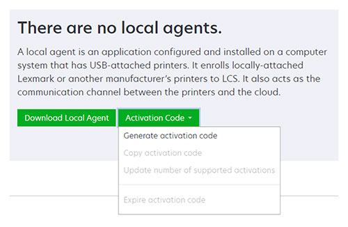 Obtaining the activation code | Lexmark Cloud Services