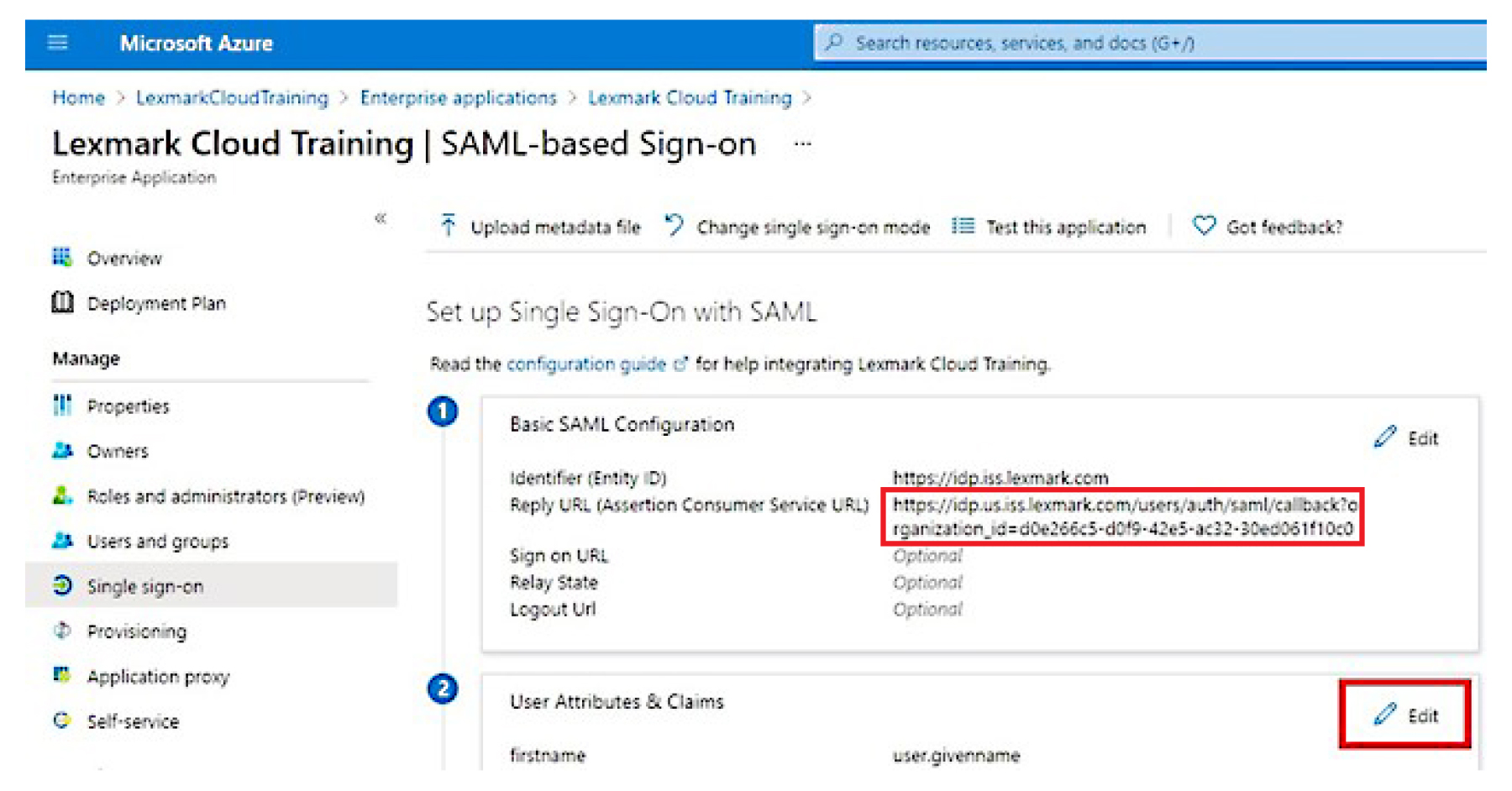 Configuring Azure Active Directory | Lexmark Cloud Services