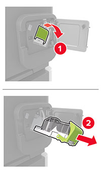 Atasco de grapas en la grapadora y el finalizador con perforador ...