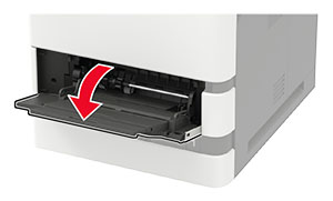 Loading the multipurpose feeder | Lexmark MS823