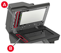 Vertical dark streaks on output when scanning from the ADF | Lexmark MX722