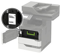 Finding the printer serial number | Lexmark MX725