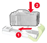 Replacing the staple cartridge in the staple finisher | Lexmark XM7355