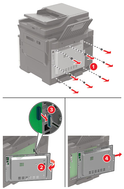 Installing a printer hard disk | Lexmark CX625