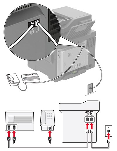 Setting up fax using a standard telephone line | Lexmark MC2325