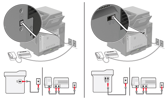 Setting up fax using a standard telephone line | Lexmark MC2325