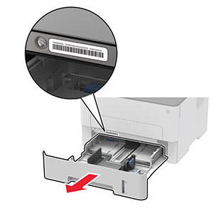 Finding the printer serial number | Lexmark B2236