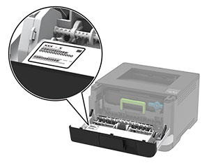 Finding the printer serial number | Lexmark B3442