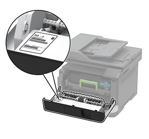 Finding the printer serial number | Lexmark MB3442
