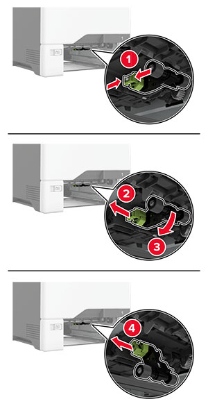 Cleaning the pick tires | Lexmark CS735