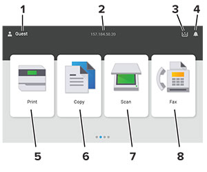 Home screen icons | Lexmark CX833