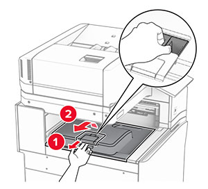 Installing the booklet finisher and paper transport with folding option ...
