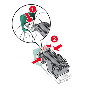 Замена картриджа со скрепками в финишере-брошюровщике | Lexmark XC9655