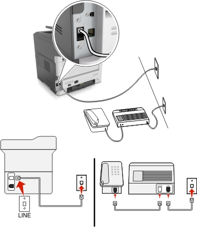 Setting up the printer to fax